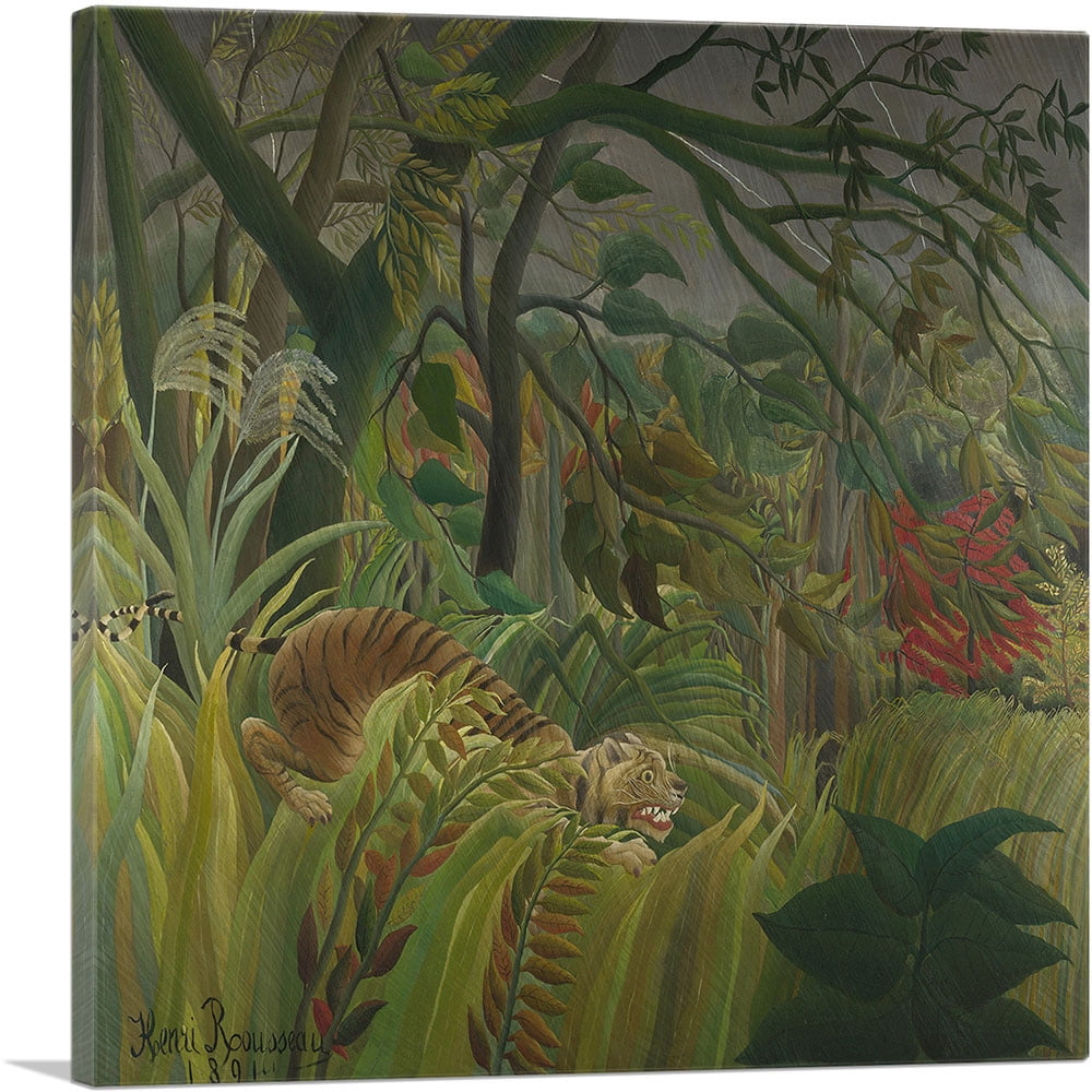 ARTCANVAS Tiger in a Tropical Storm - Surprised 1891 Canvas Art Print ...