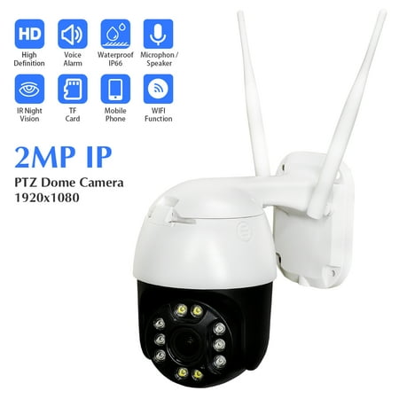 Outdoor PTZ IP Speed 2MP Dome Camera 3.6mm Lens with 2-Way Audio IR Night Vision Pan Tilt IP66 ...