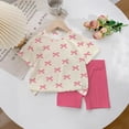 Shinyii Toddler Girls Summer Outfits 2 Piece Bow Print Short Sleeve T ...