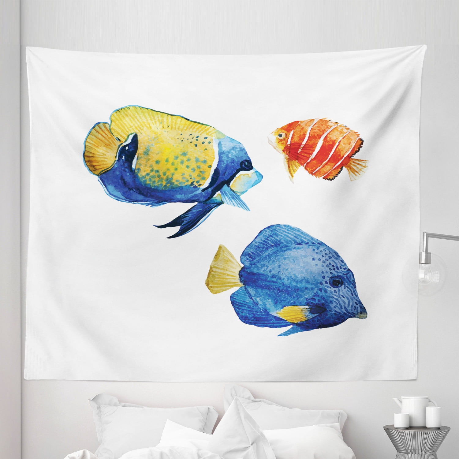 Fish Tapestry, Tropical Aquarium Life Discus Fish and Goldfish in ...