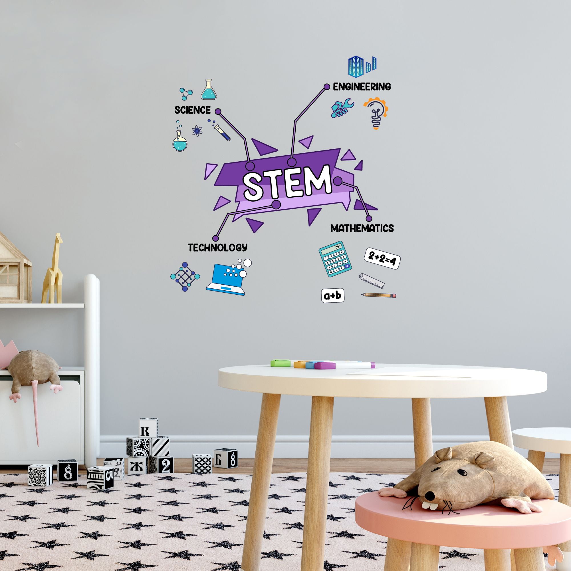 Home Wall Decal - STEM - Cute Learning Design Cute STEM Lettering with ...