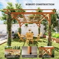 10' x 13' Wood Pergola, Outdoor Gazebo Grape Trellis with Stable ...
