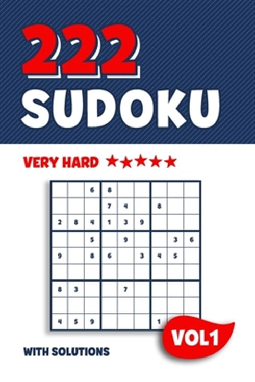 Pre-Owned 222 Sudoku : Puzzle book with 222 Very Hard Sudoku Puzzles in ...