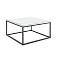Censi 30" Square Coffee table for Living Room, White Marble Finish ...