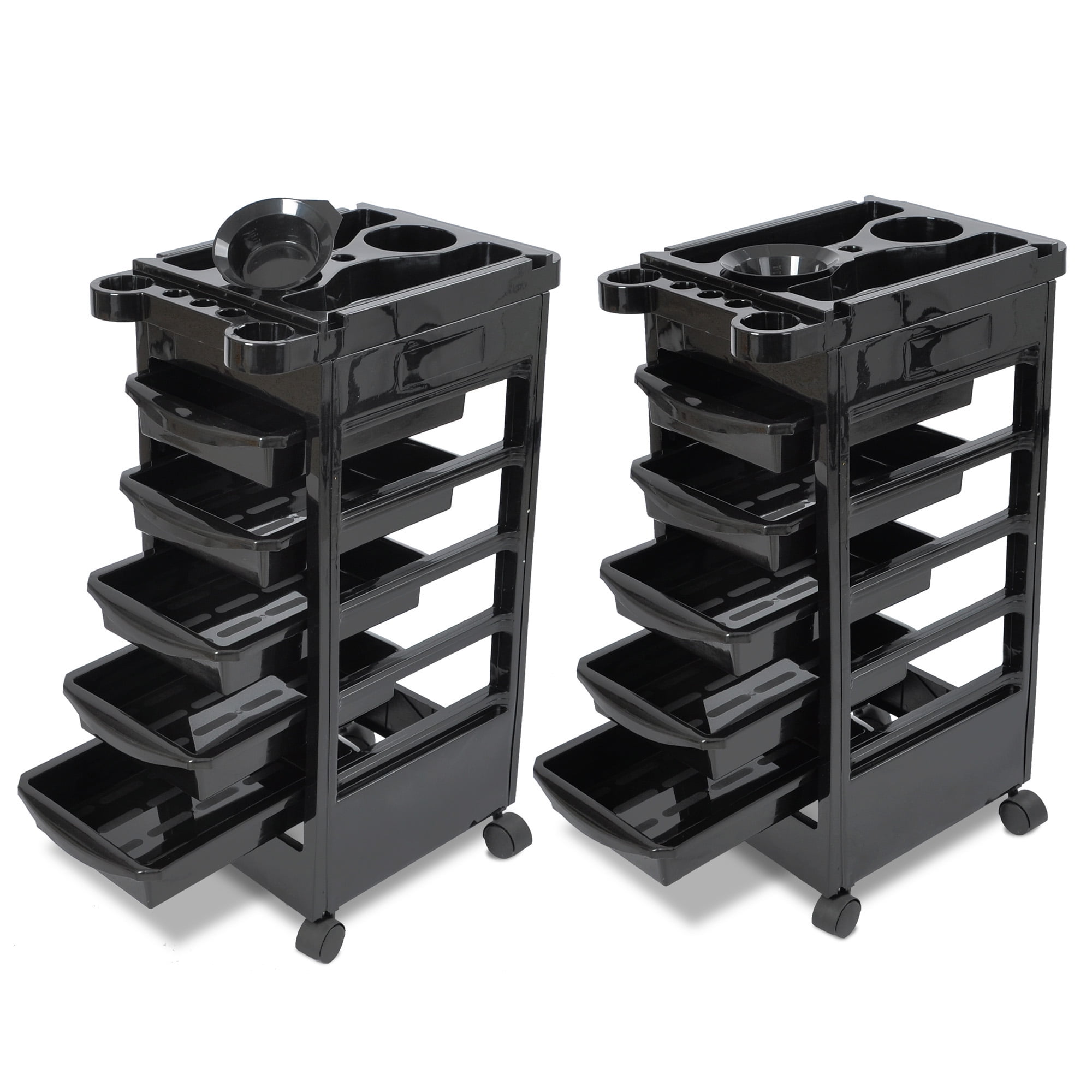 2 Packs Salon Trolley Rolling Cart With 5 Trays Storage Beauty Salon ...