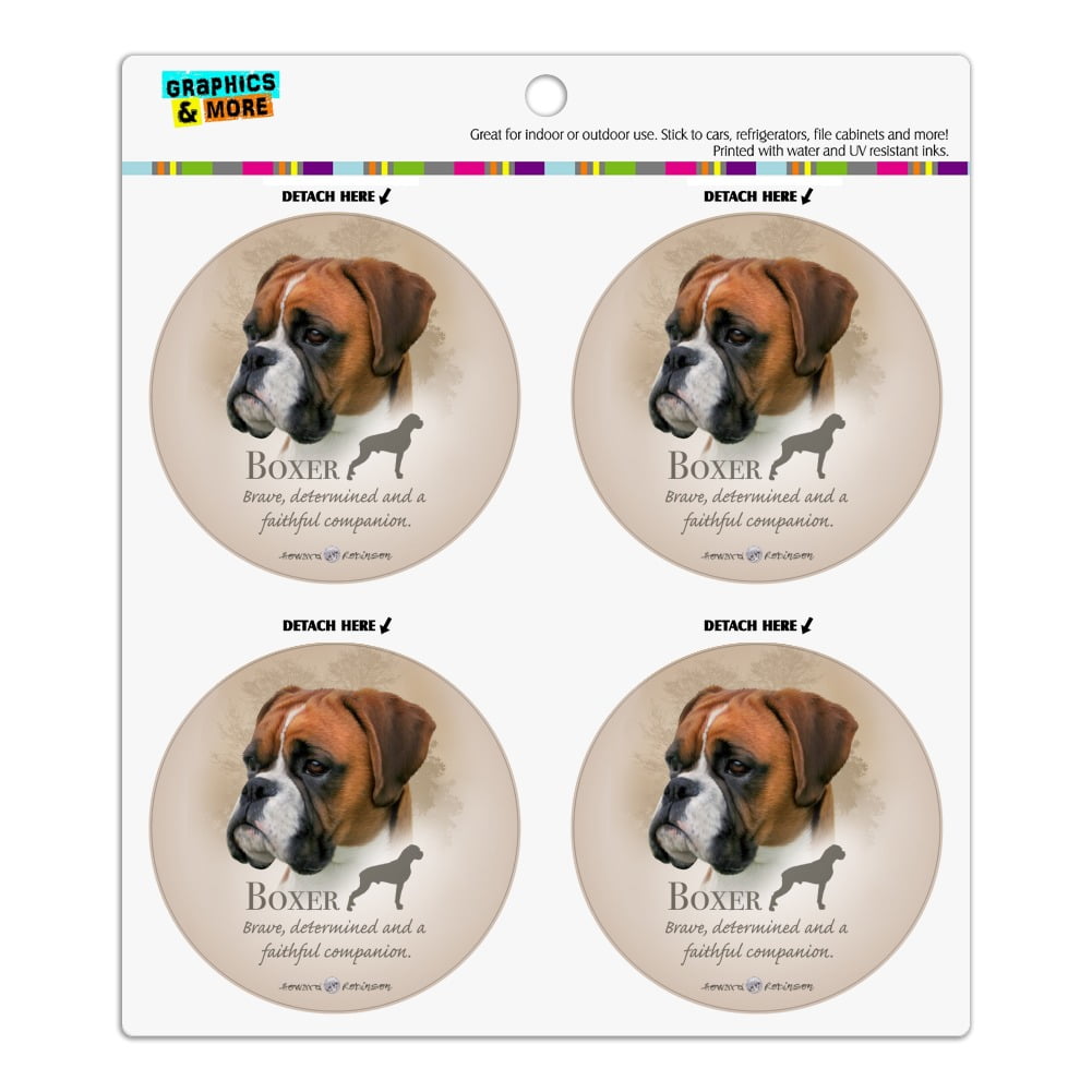 Boxer Dog Breed Refrigerator Fridge Locker Vinyl Circle Magnet Set ...