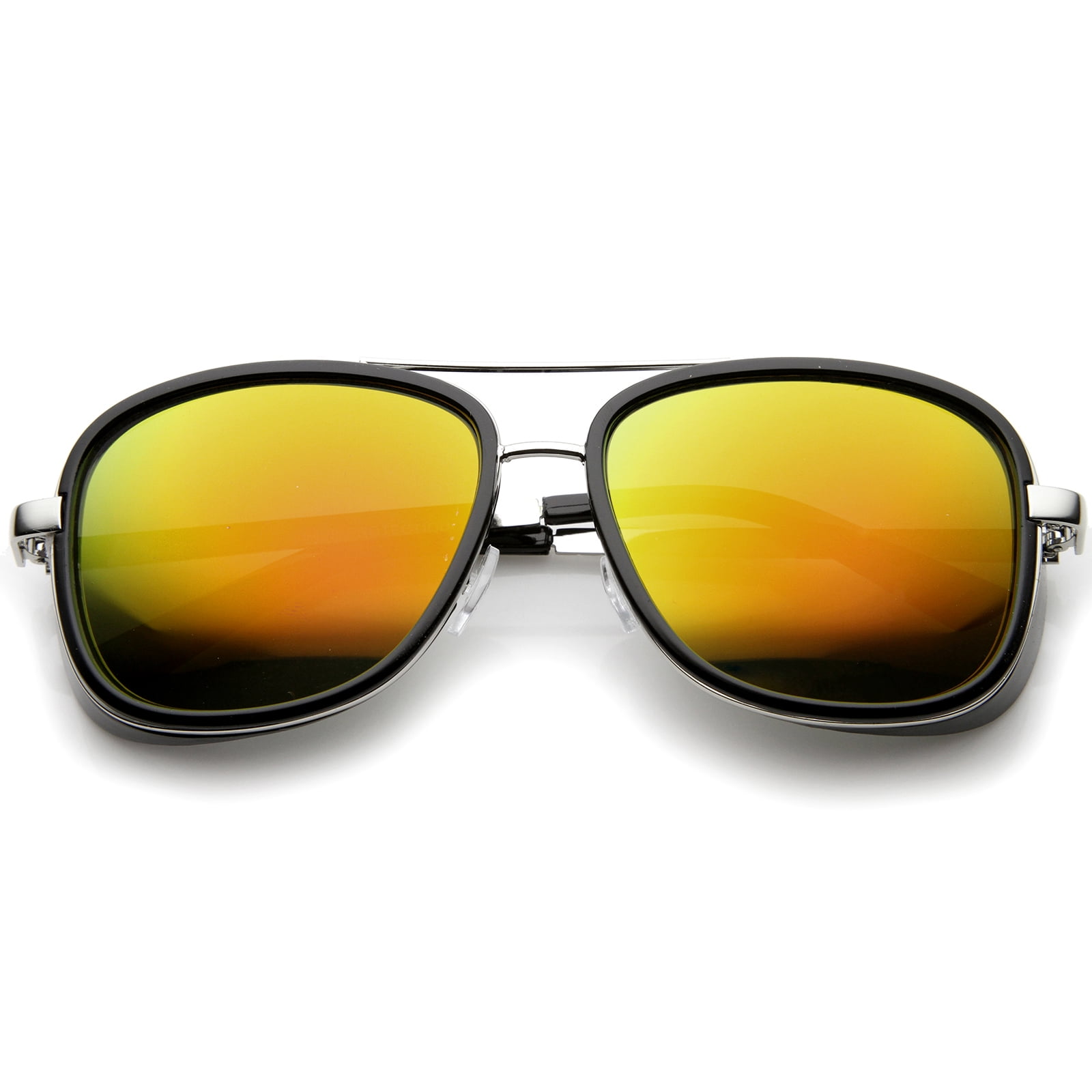 sunglassLA Unisex Men's Crossbar Side Shield Square Colored Mirror Lens ...