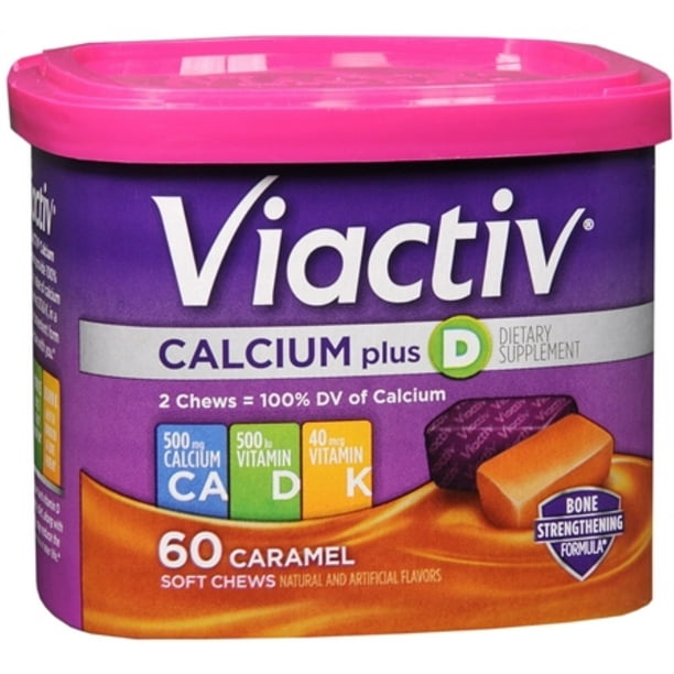 VIACTIV Calcium Soft Chews Caramel 60 Each (Pack of 2) - Walmart.com ...