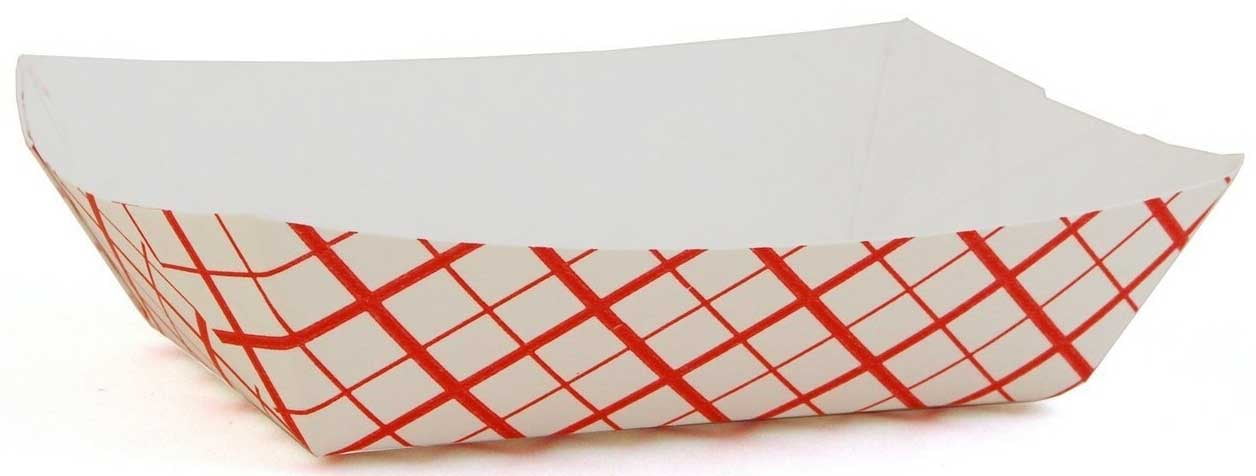 SQP Number 200 White/Red Plaid Paper Food Tray -- 1000 per case ...