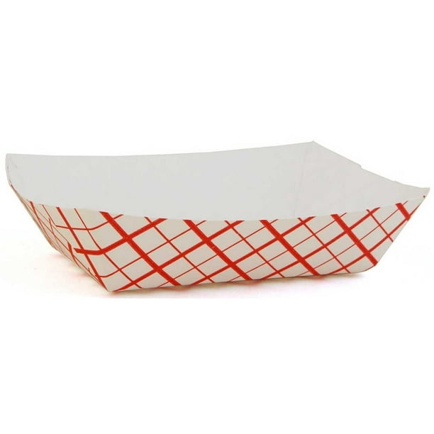 SQP Number 200 White/Red Plaid Paper Food Tray -- 1000 per case ...