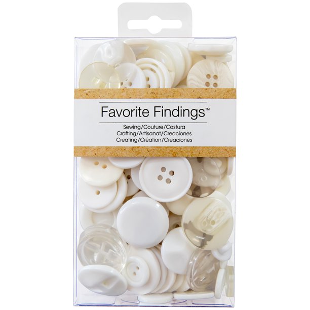 Favorite Findings Value White Assorted Sew Thru & Shank Buttons, 4 ...