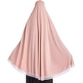 Muslim High Stretch Hijab Pure Color Half-body Cover Hijab with Lace ...