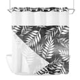 Black Fronds No Hook Shower Curtain with Snap in Liner, Black Slate ...