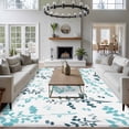 Farm Teal Green Leaves Large Area Rugs 5x8 ft Country Style Plant Leaf ...