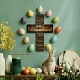 Oefntac Easter Decorations Easter Wooden Hanging Decor Brown Religious ...