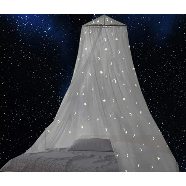 Mosquito Net with Luminous Stars and Moon Bed Canopy No Punch ...