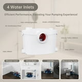 SUPERFLO 600w Macerating Toilet with Flush Tank, Powerful & Quiet Upflush, 4 Water Inlets, AC ...