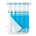 Blue Diamonds Plaid No Hook Shower Curtain with Snap in Liner ...