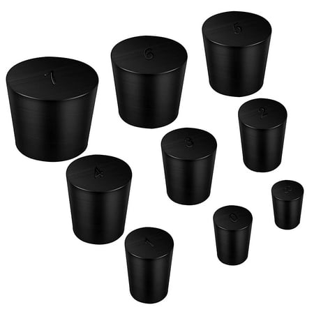 36 Pack Solid Rubber Stoppers, 10 Assorted Sizes ＃000＃00＃0＃1＃2＃3＃4＃5＃6 ...