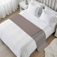 Abstract Bed Runner Twin Size Retro Watercolor Brown Pesley Floral ...