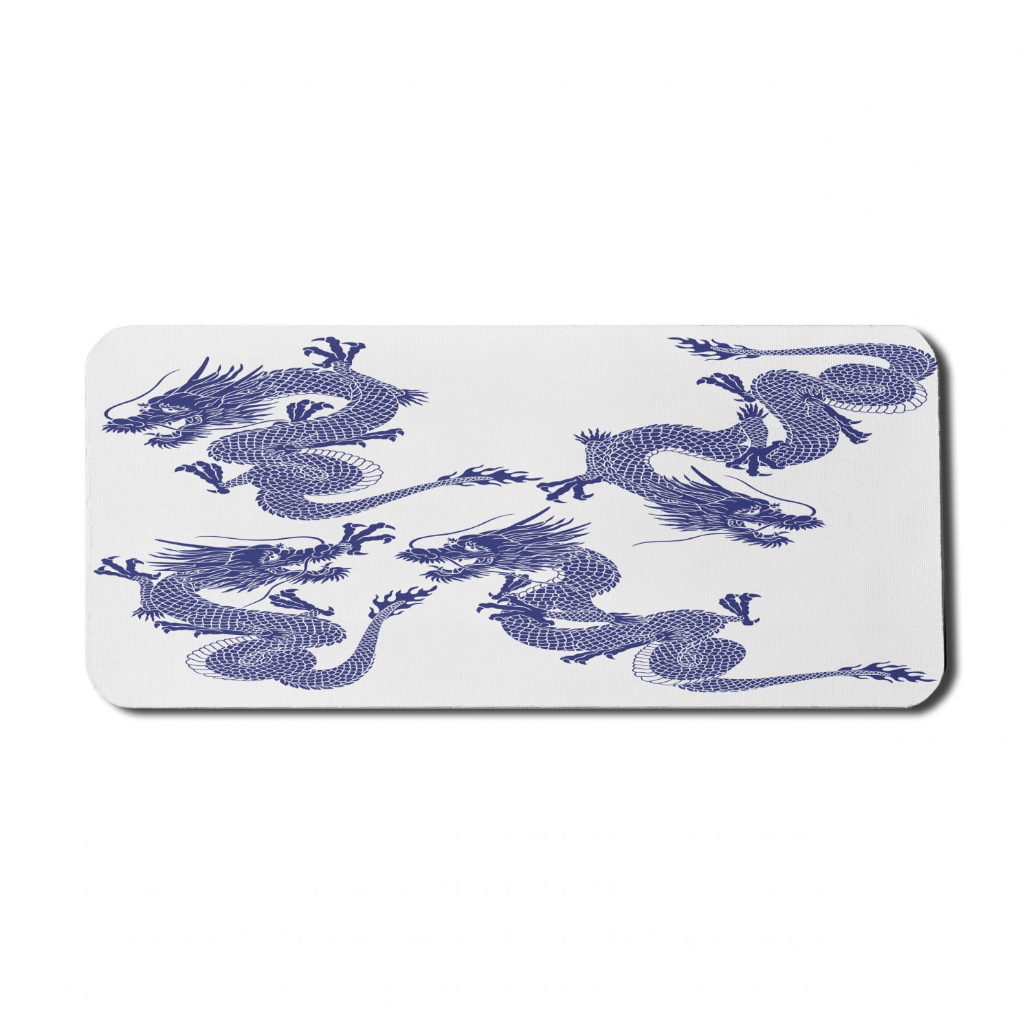 Dragon Computer Mouse Pad, Indigenous Japanese Dragons White Background ...