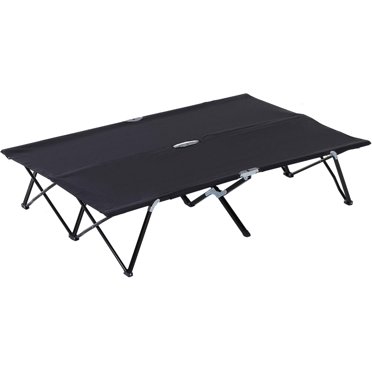 Outsunny 2 Person Comfortable Foldable Lightweight Camping Sleeping Cot ...