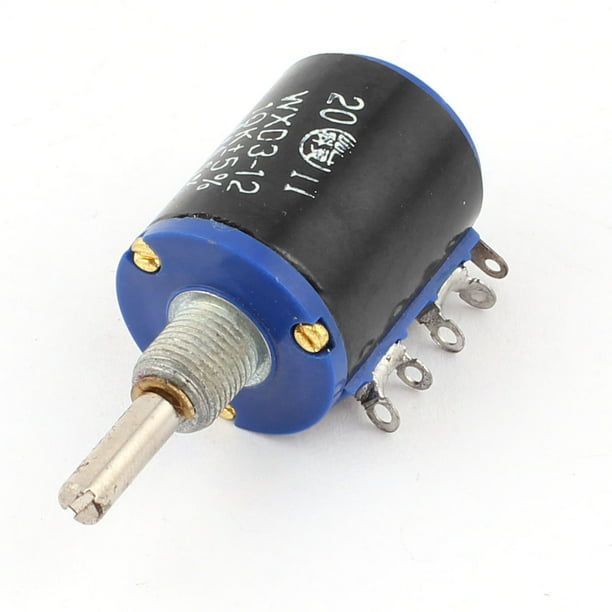 WXD3-12 10K ohm 2W 4mm Shaft Multiturn Rotary Wire Wound Potentiometer ...