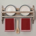 1 Pack Red White Kitchen Towels Geometric Greek Key Bordered Abstract ...