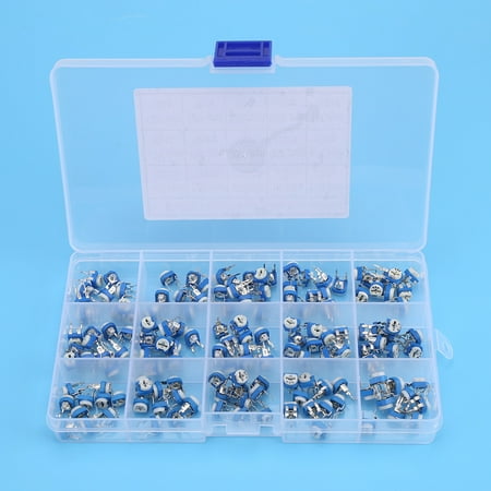 With 3 Terminals PCB Preset Variable Resistor, Vertical Blue White ...