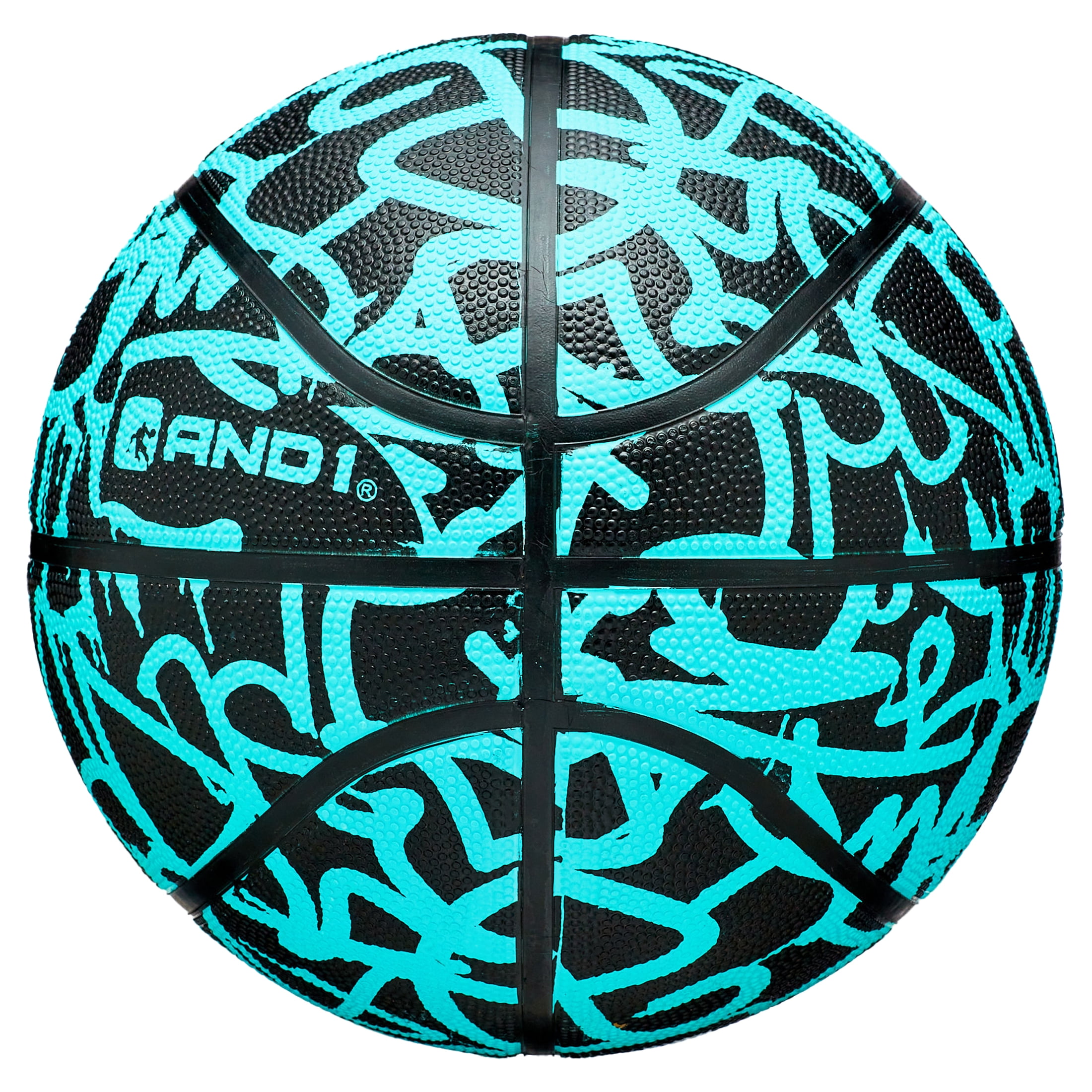 AND1 Graffiti Printed Rubber Basketball, Mint and Black, 28.5 in in ...