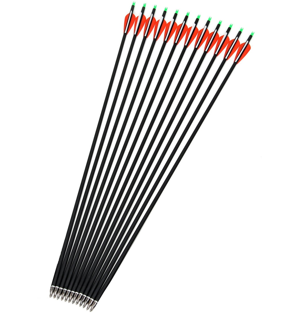 Antsir 12 pcs 30" Carbon Arrows Shaft Archery Replaceable Tips for ...