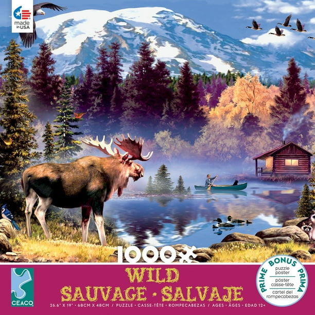Ceaco - Wild - Moose Cabin - 1000 Piece Jigsaw Puzzle - Walmart.com ...