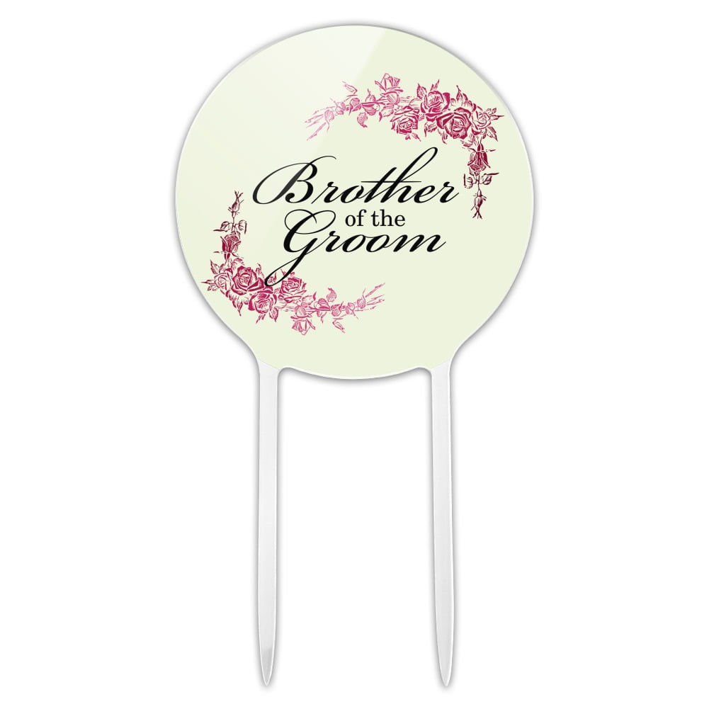Acrylic Wedding Floral Brother Of The Groom Cake Topper Party ...