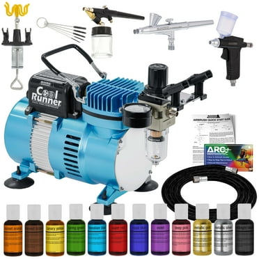 Master Airbrush Professional Airbrush System, Dual Fan Compressor, 3 ...