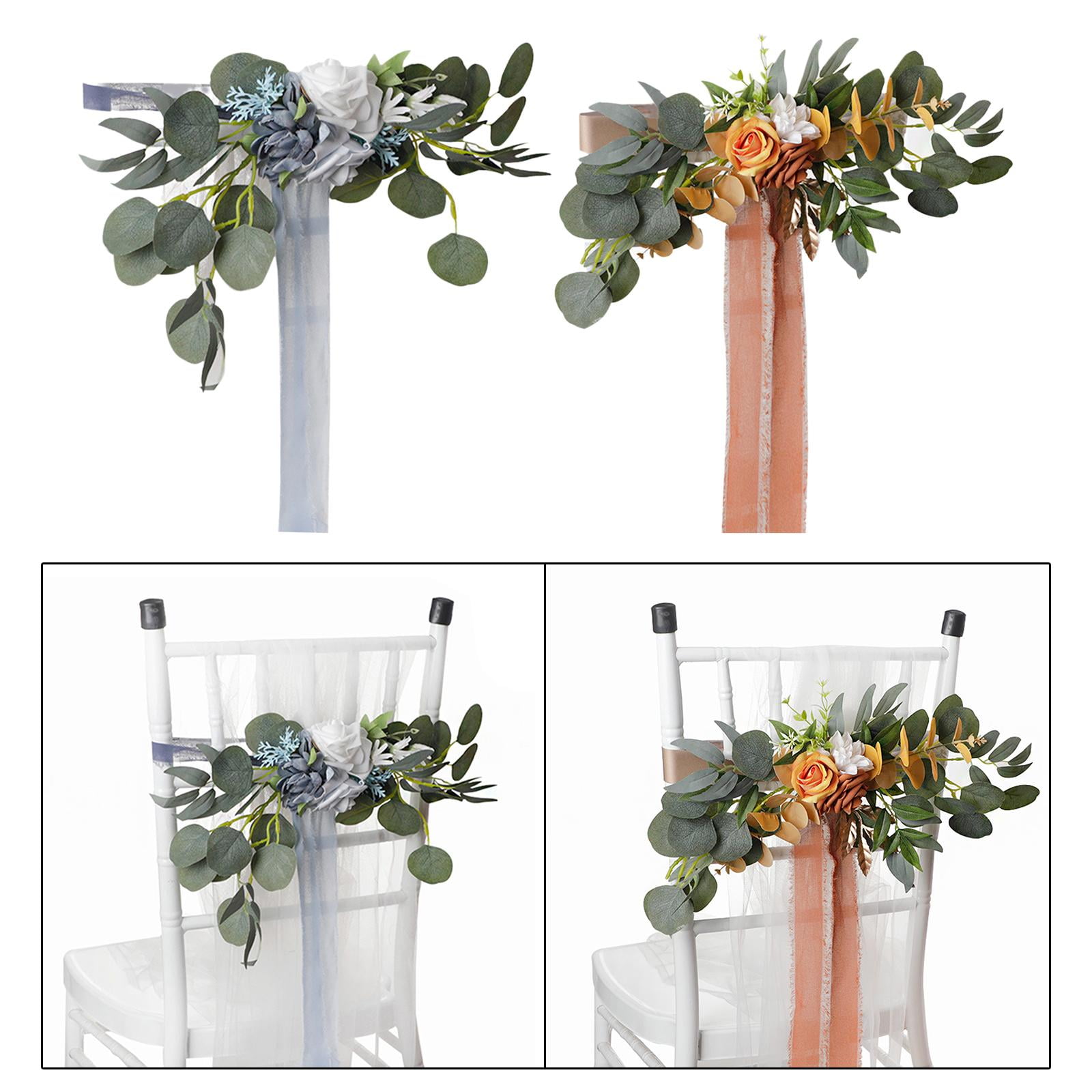 2x Chair Back Artificial Wedding Decorations For Wedding - Walmart.com