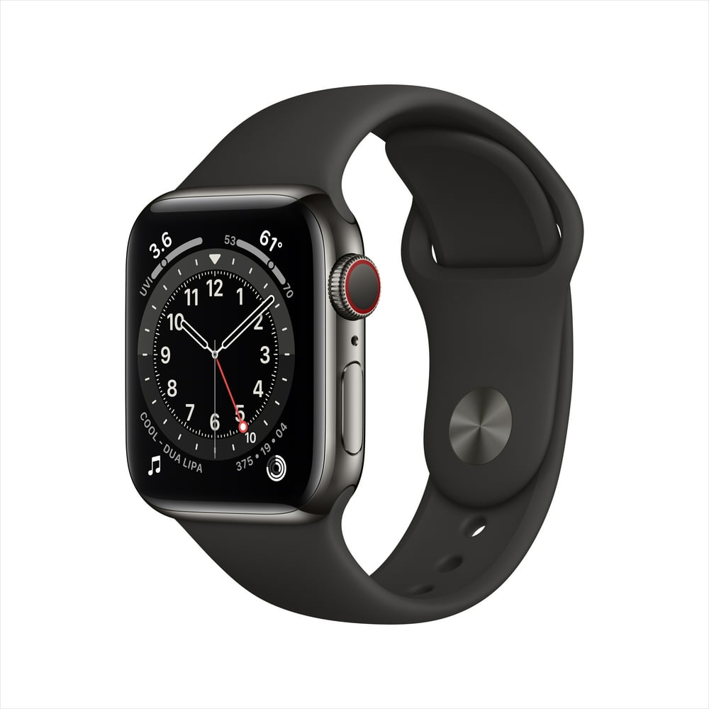 Apple Watch Series 6 GPS + Cellular, 40mm Graphite Stainless Steel Case ...