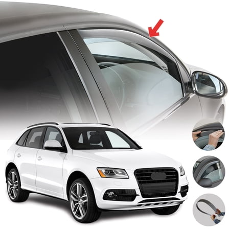 Window Visor Vent Sun Shade Rain Guard 2pcs Fits Audi Q5 SQ5 2009-2017 ...
