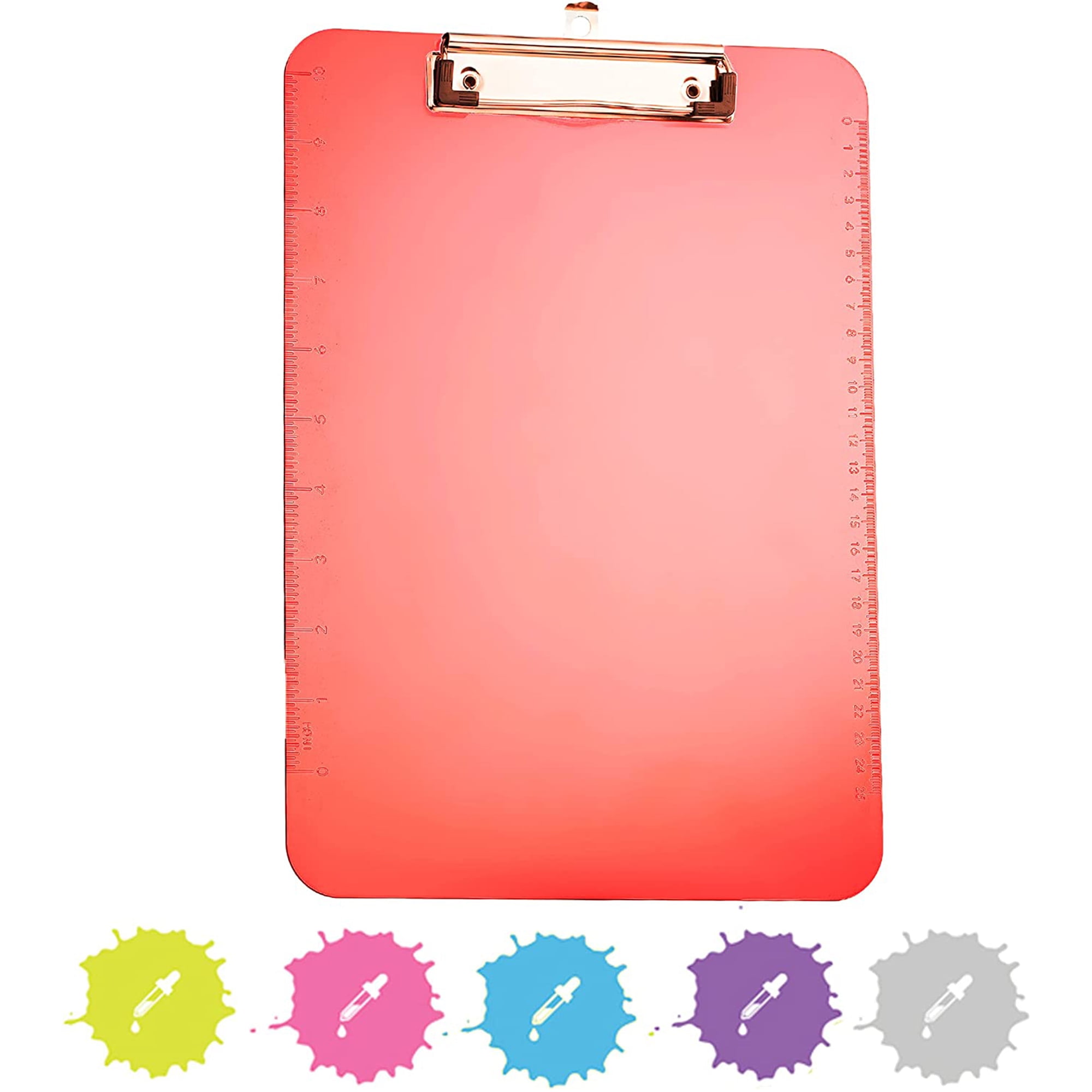 Enday Plastic Clipboard with Ruler Heavy Duty Clipboards for Medical ...
