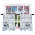 Blue and Grey Seascape Sheer Curtains for Living Room Bedroom, Ocean ...