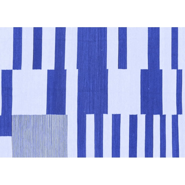 Ahgly Company Machine Washable Indoor Rectangle Abstract Blue Modern ...