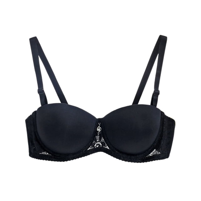 Lady Sexy Smooth Lace Stitching Steel Ring Bra Gathering Massage ...
