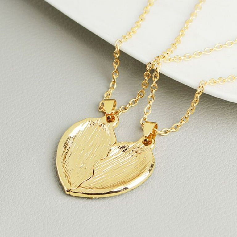 Split Heart Necklace For Couples Engravable