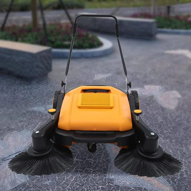41" Hand Push Floor Sweeper Walk-Behind Outdoor W/ 55L Dust Container ...