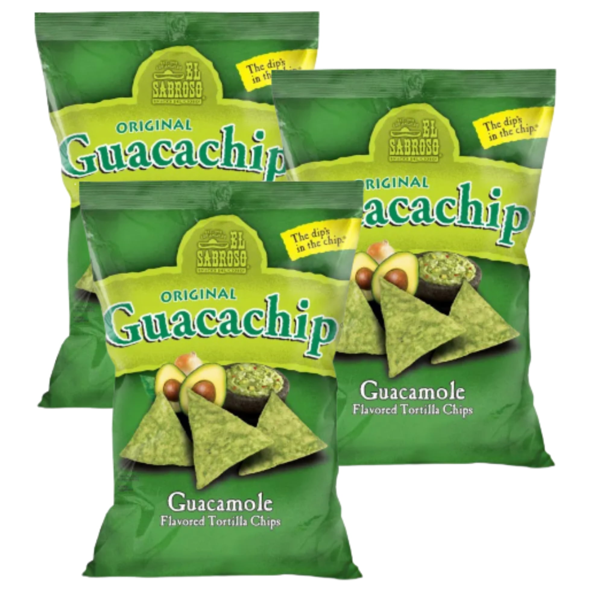 El Sabroso Guacachip Guacamole Flavored Tortilla Chips 5oz Zesty Crunchy Texture Corn Chips for ...