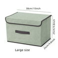 Large Collapsible Storage Bins With Lids Linen Fabric Foldable Storage