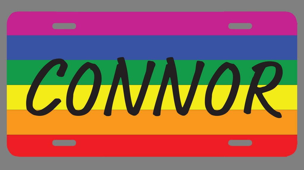 Connor Name Pride Flag Style License Plate Tag Vanity Novelty Metal ...