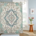 Bathroom Shower Curtain Retro Flower Medieval Style Waterproof Shower ...