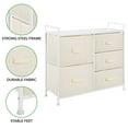 mDesign Storage Dresser Furniture with 5 Removable Fabric Drawers ...
