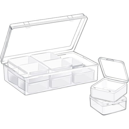 12 Pieces Plastic Clear Storage Box Organizer With Snap-tight Closure ...