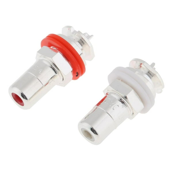 RCA Female Socket Connector Chassis Panel Mount Adapter for Amplifier ...